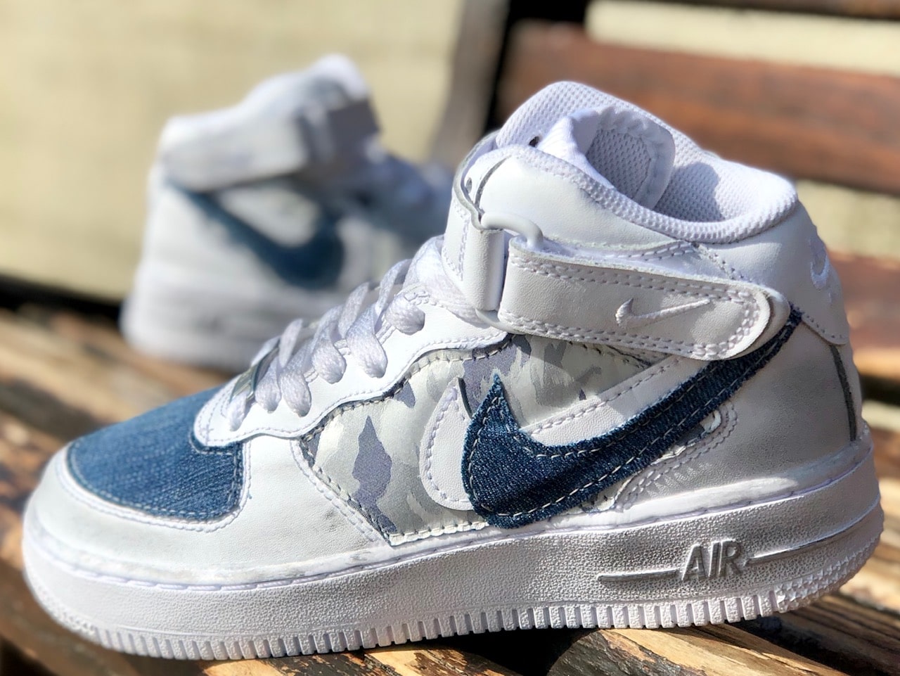 Nike Air Force One Custom Mid Jeans | LLab scarpe personalizzate