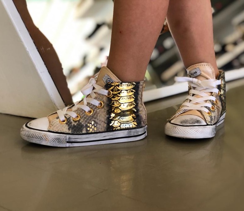 Converse All Star Custom Serpente Oro | LLab scarpe personalizzate