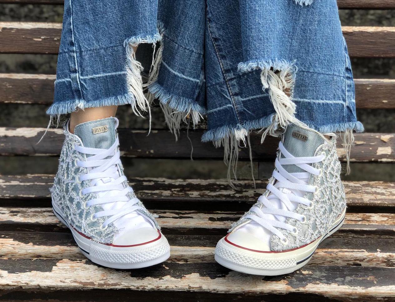 Converse All Star Custom Catene Argento | LLab scarpe personalizzate