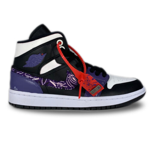 Nike Jordan 1 Custom Bandana Viola | LLAB Scarpe Personalizzate