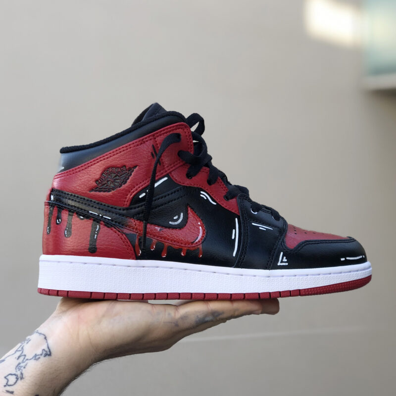 Nike Jordan 1 Custom Cartoon Rosso&Nero | LLab Scarpe Personalizzate