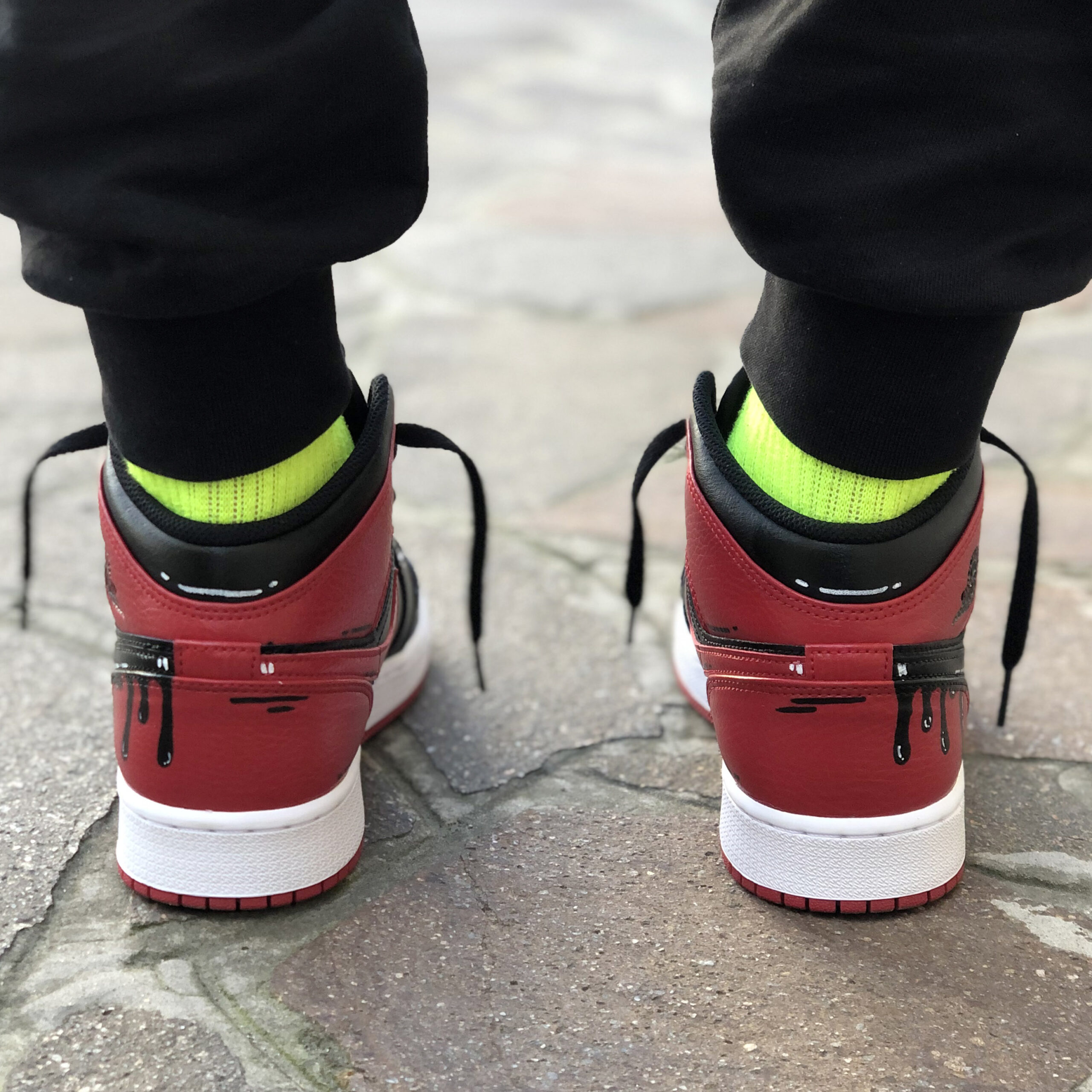 Nike Jordan 1 Custom Cartoon Rosso&Nero | LLab Scarpe Personalizzate