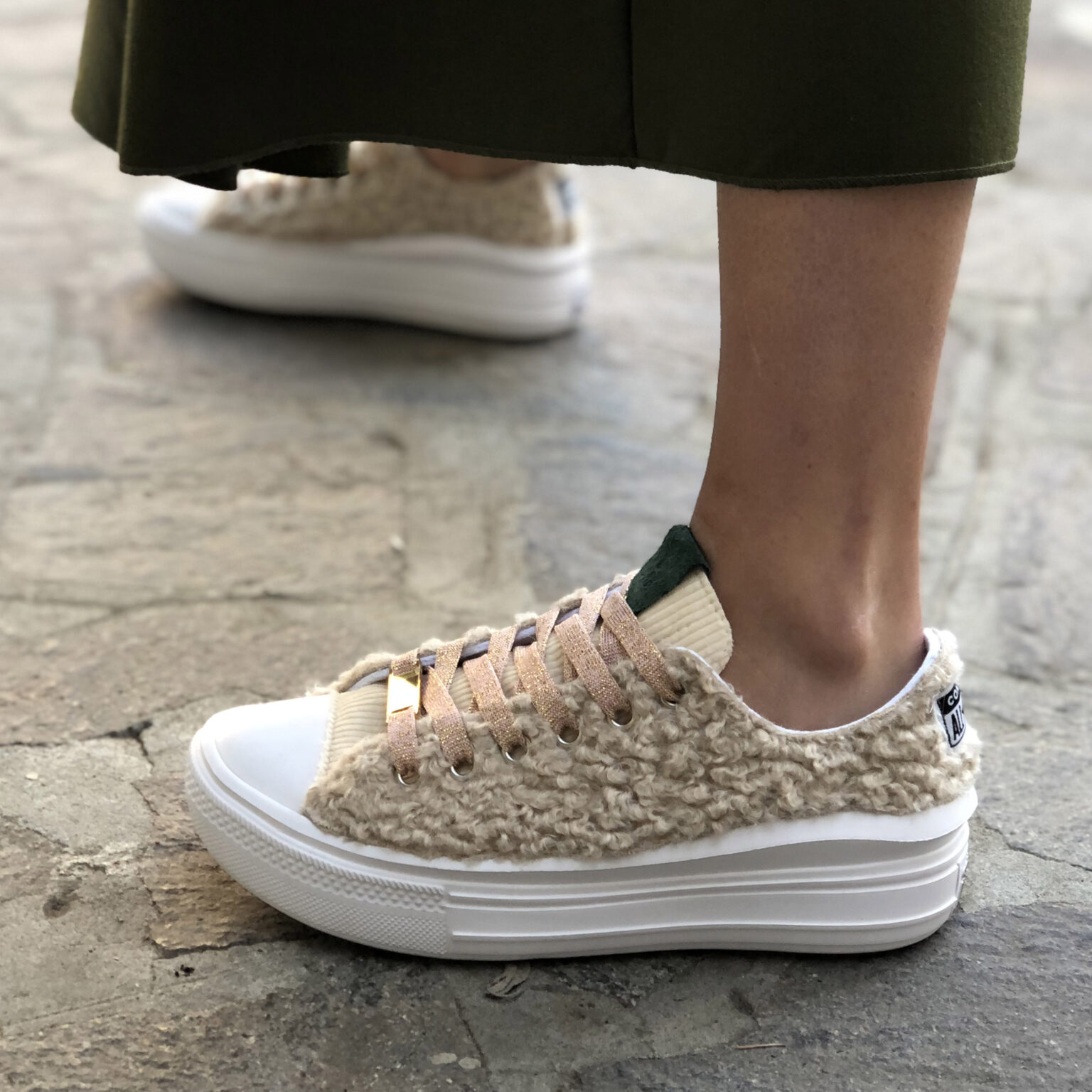 Converse All Star Move Custom Teddy Beige | LLab Scarpe Custom
