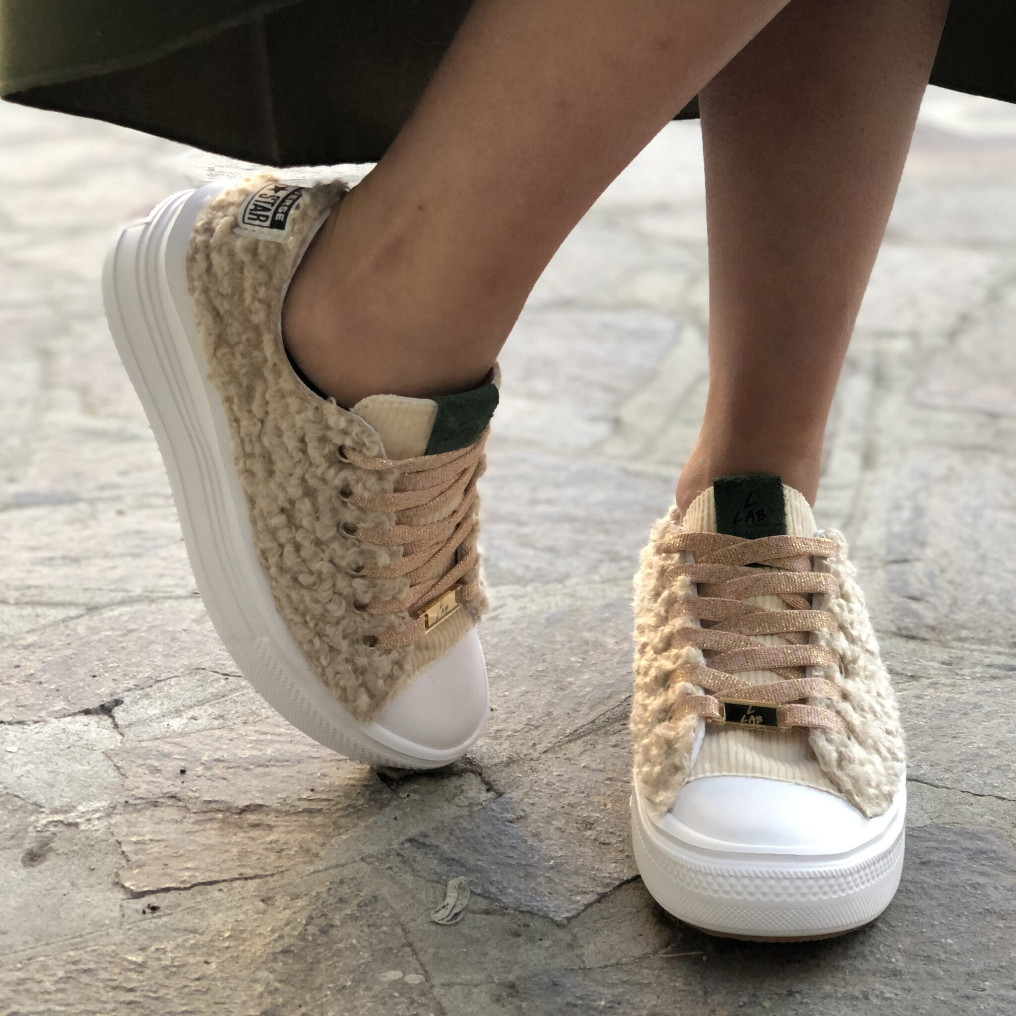 Converse All Star Move Custom Teddy Beige | LLab Scarpe Custom