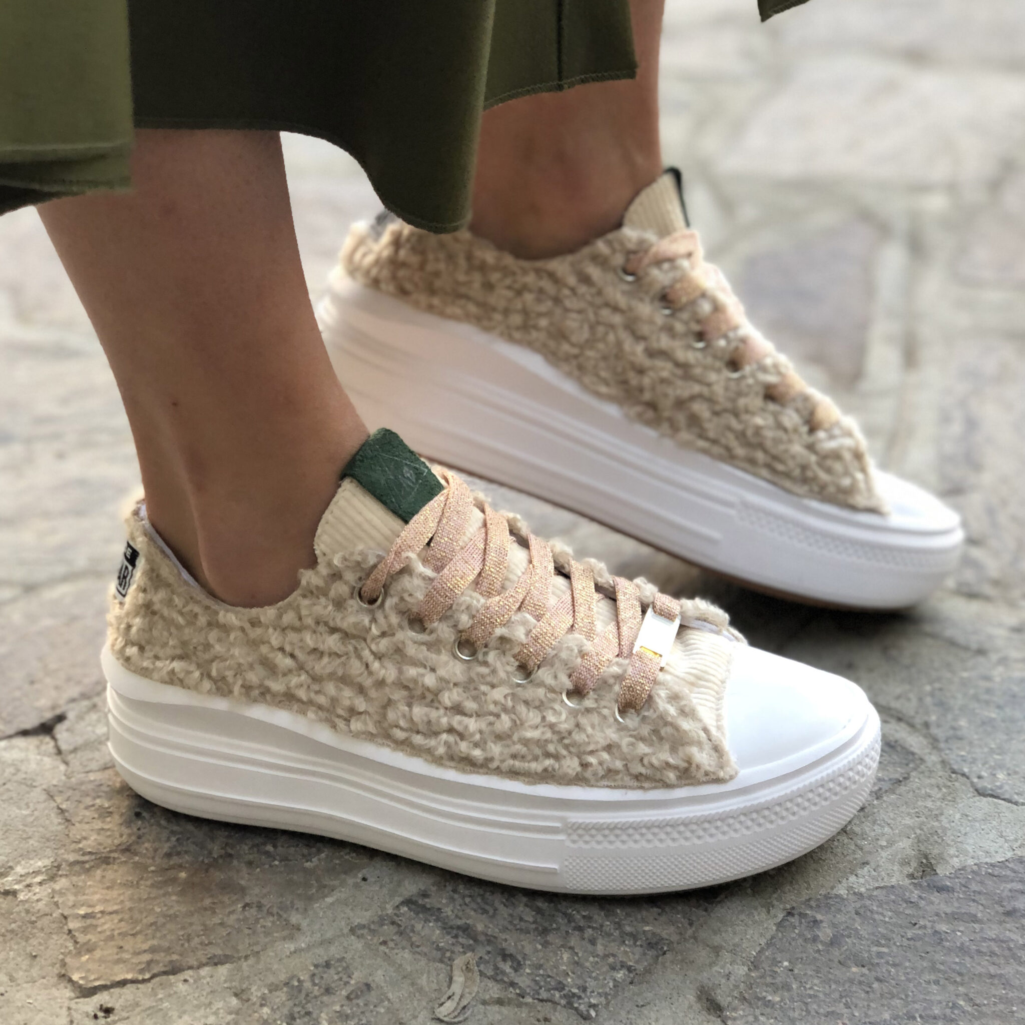 Converse All Star Move Custom Teddy Beige | LLab Scarpe Custom