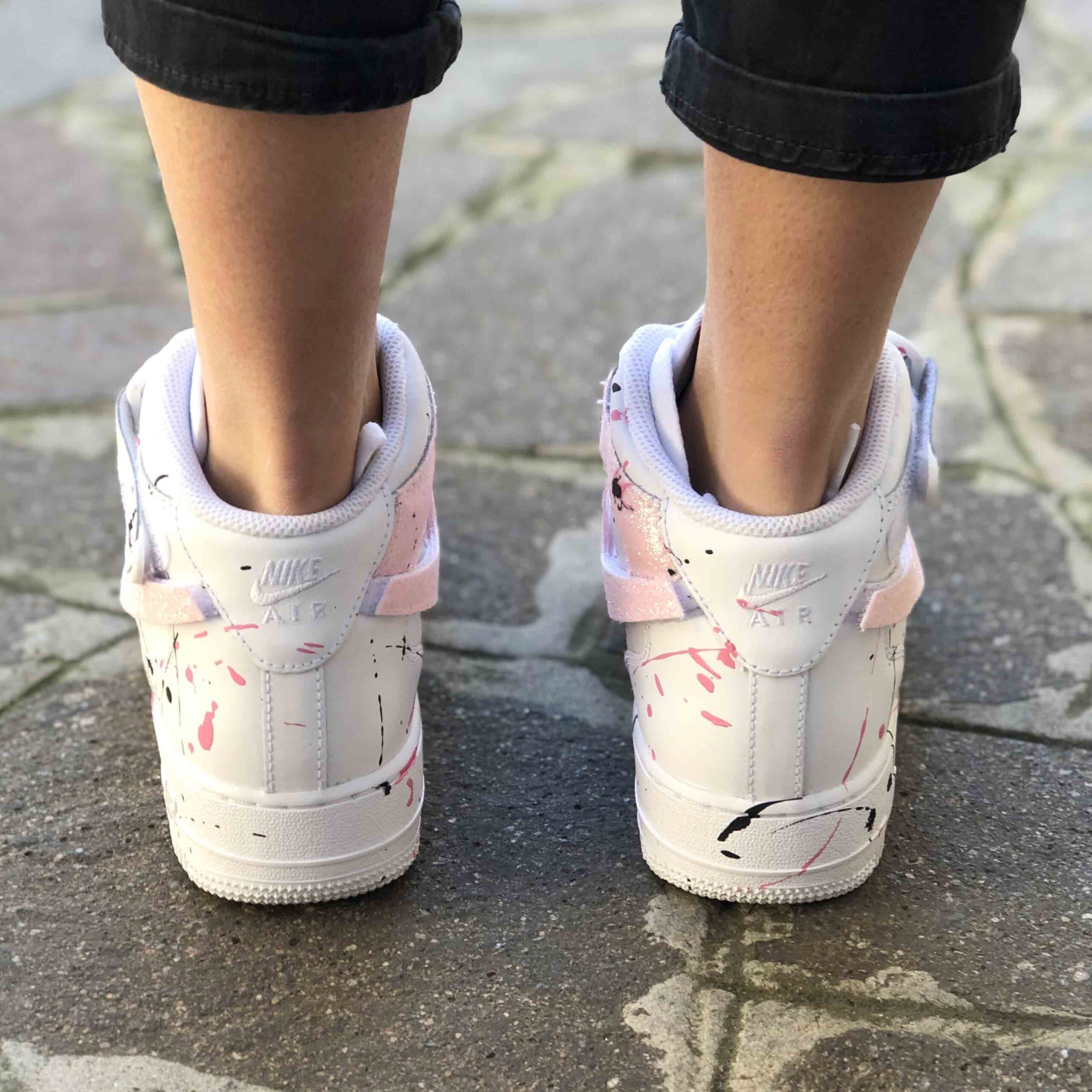 Nike Air Force One Custom Mid Rosa & Fuxia | LLab Scarpe Personalizzate