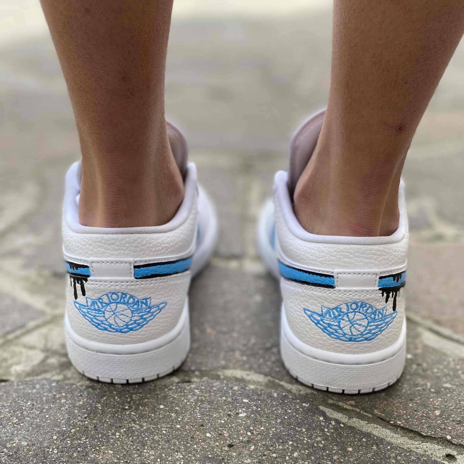 Nike Jordan 1 Custom Low Drip Down Azzurro Nero | LLab Scarpe Custom