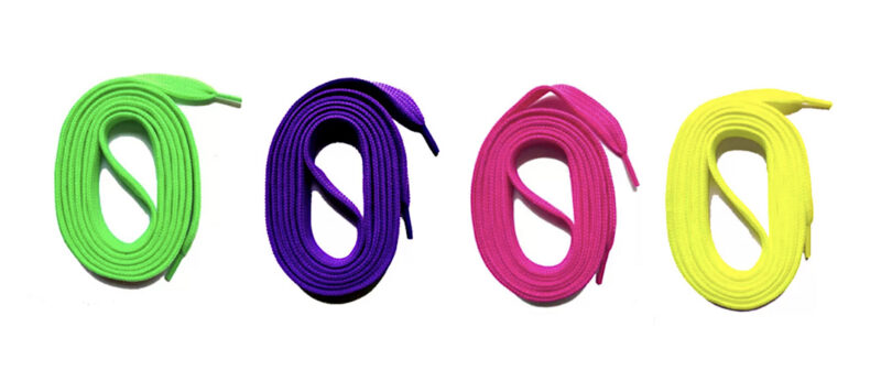 Lacci scarpe fluo, glitter, argentati, piatti e rotondi | LLab Scarpe ...