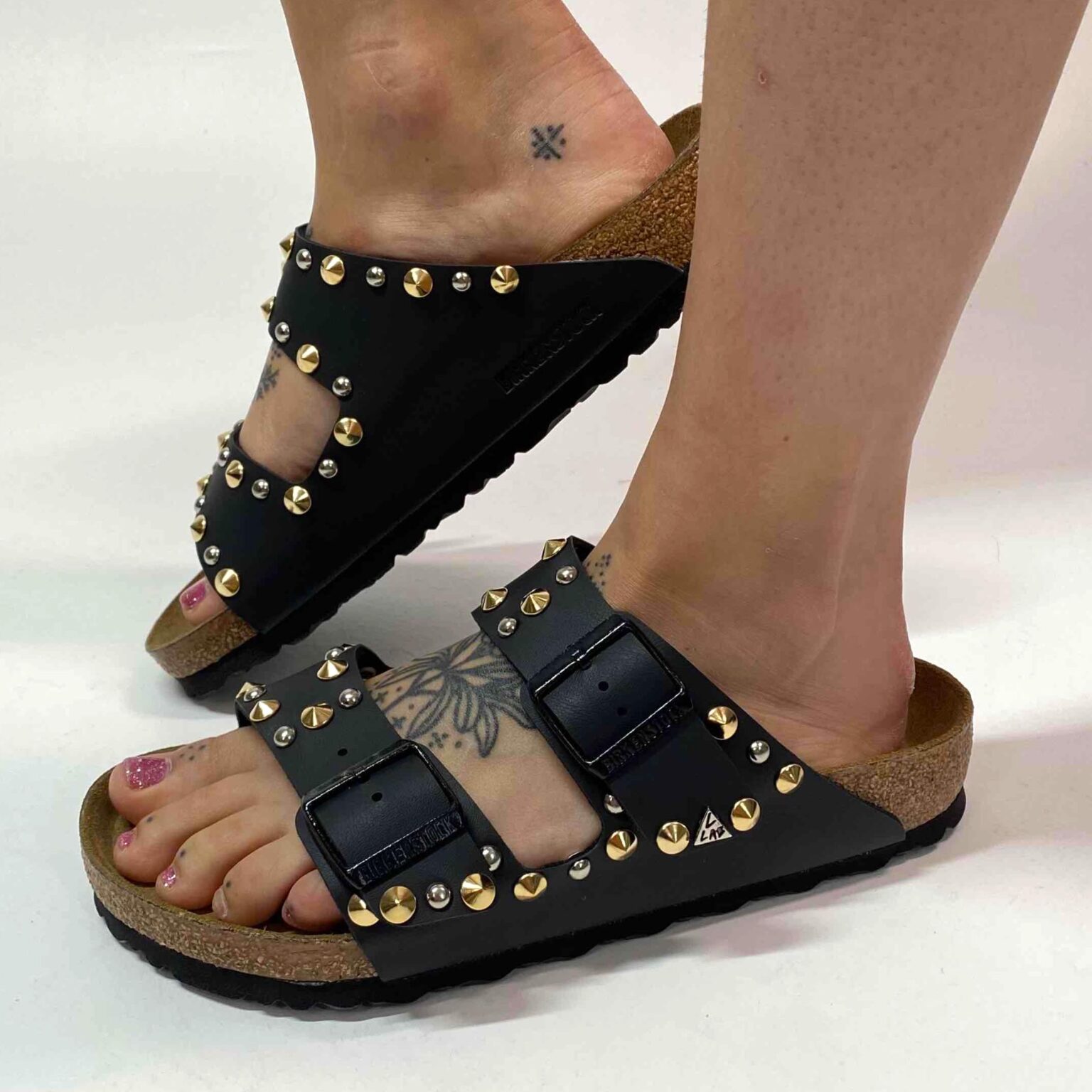 Birkenstock Arizona Custom Borchie Oro Argento | LLab scarpe custom