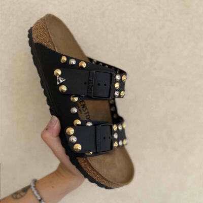 Birkenstock Arizona Custom Borchie Oro Argento | LLab scarpe custom