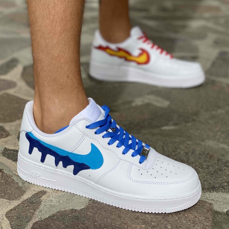 Nike Air Force One Custom Fire and Water | LLab Scarpe Custom