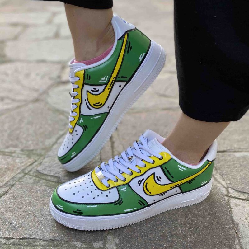 Nike Air Force 1 Custom Cartoon Verde | LLab Scarpe Custom