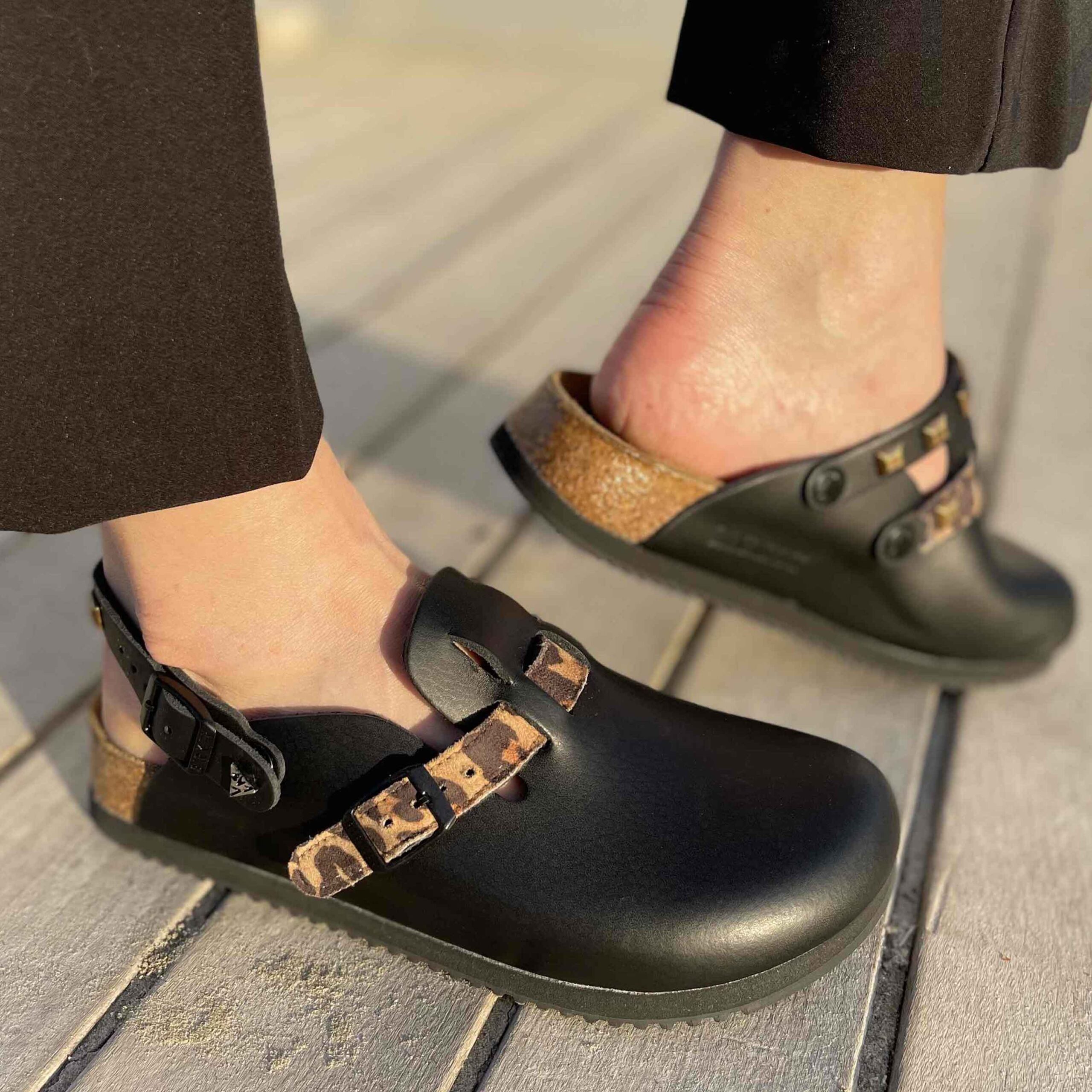 Birkenstock Kay SL Custom Leo e Borchie | LLab scarpe custom