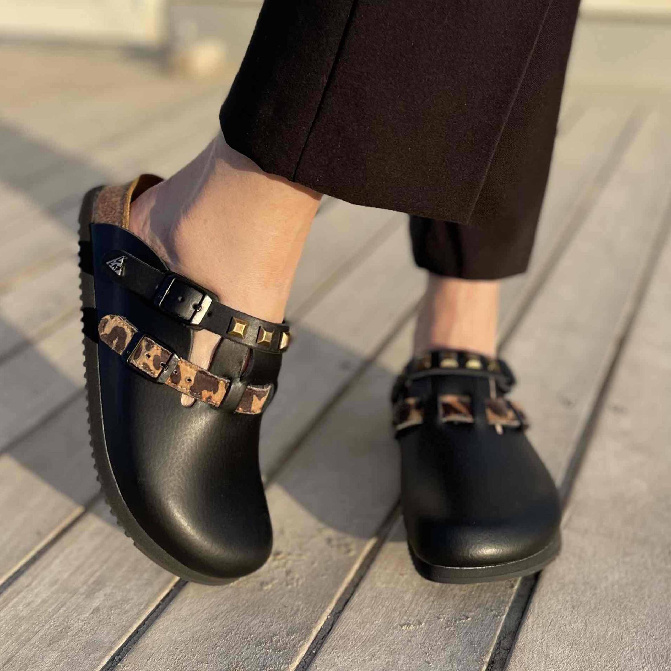 Birkenstock Kay SL Custom Leo e Borchie | LLab scarpe custom