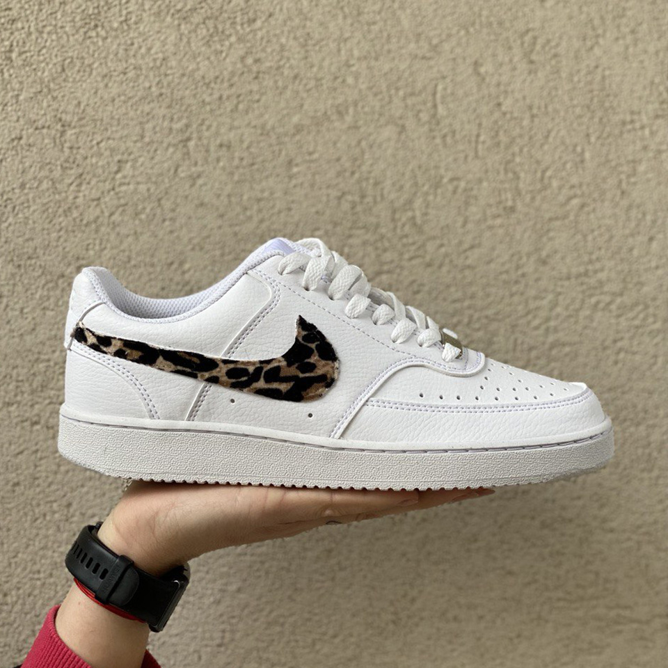 Nike Court Vision Low Custom Swoosh Leo | LLab Scarpe Custom