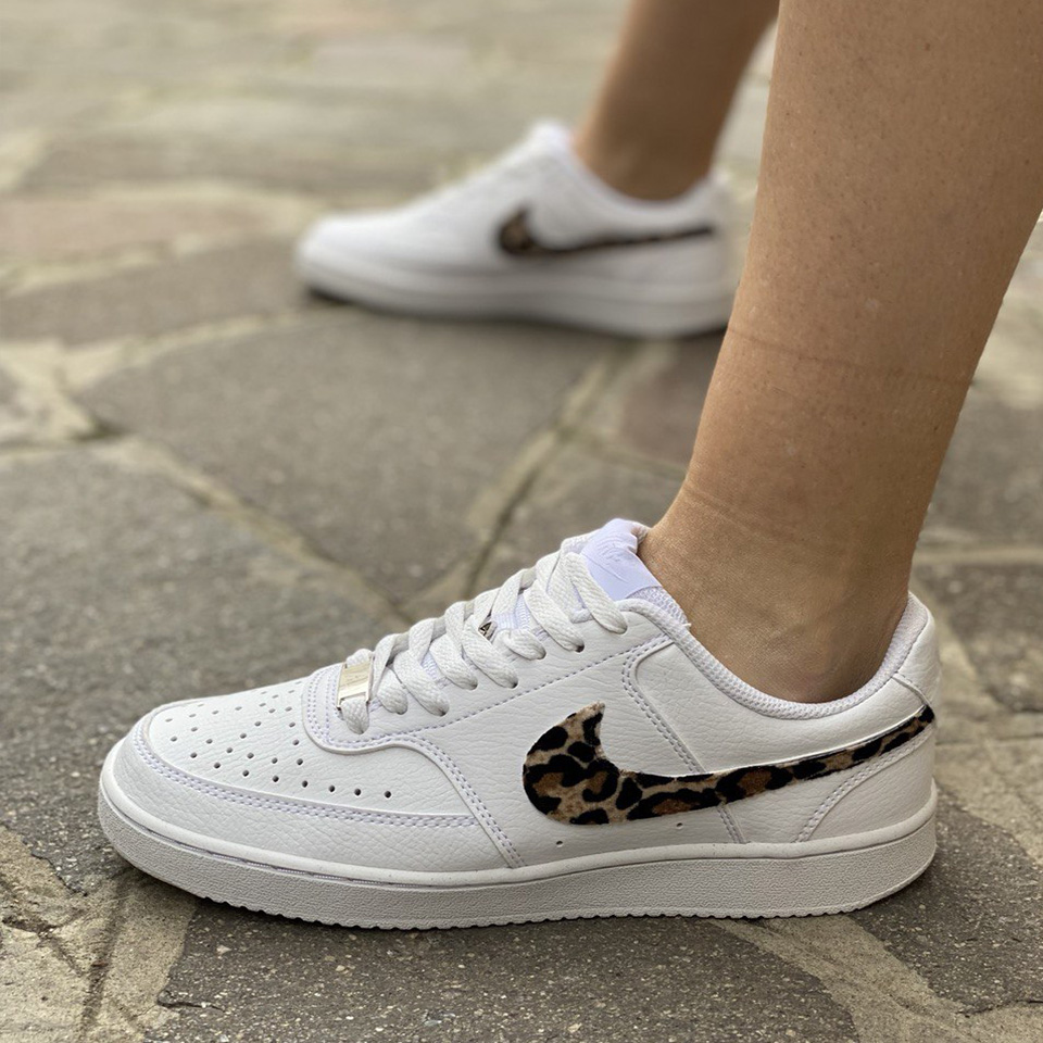 Nike Court Vision Low Custom Swoosh Leo | LLab Scarpe Custom