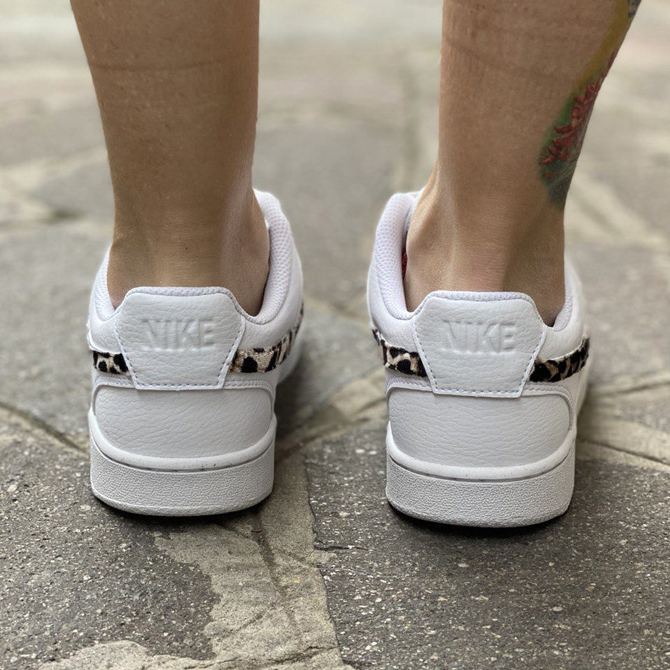 Nike Court Vision Low Custom Swoosh Leo | LLab Scarpe Custom