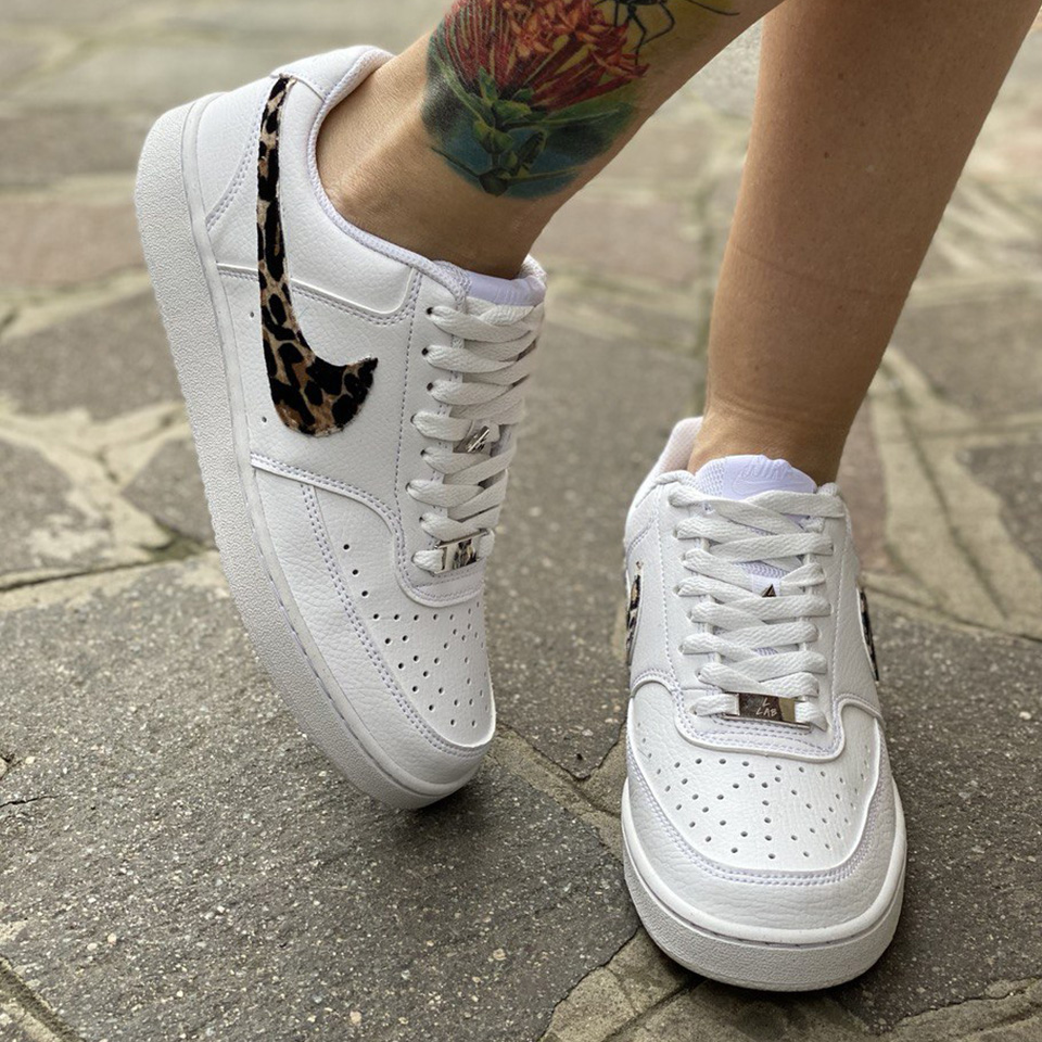 Nike Court Vision Low Custom Swoosh Leo | LLab Scarpe Custom