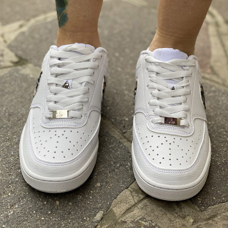 Nike Court Vision Low Custom Swoosh Leo | LLab Scarpe Custom