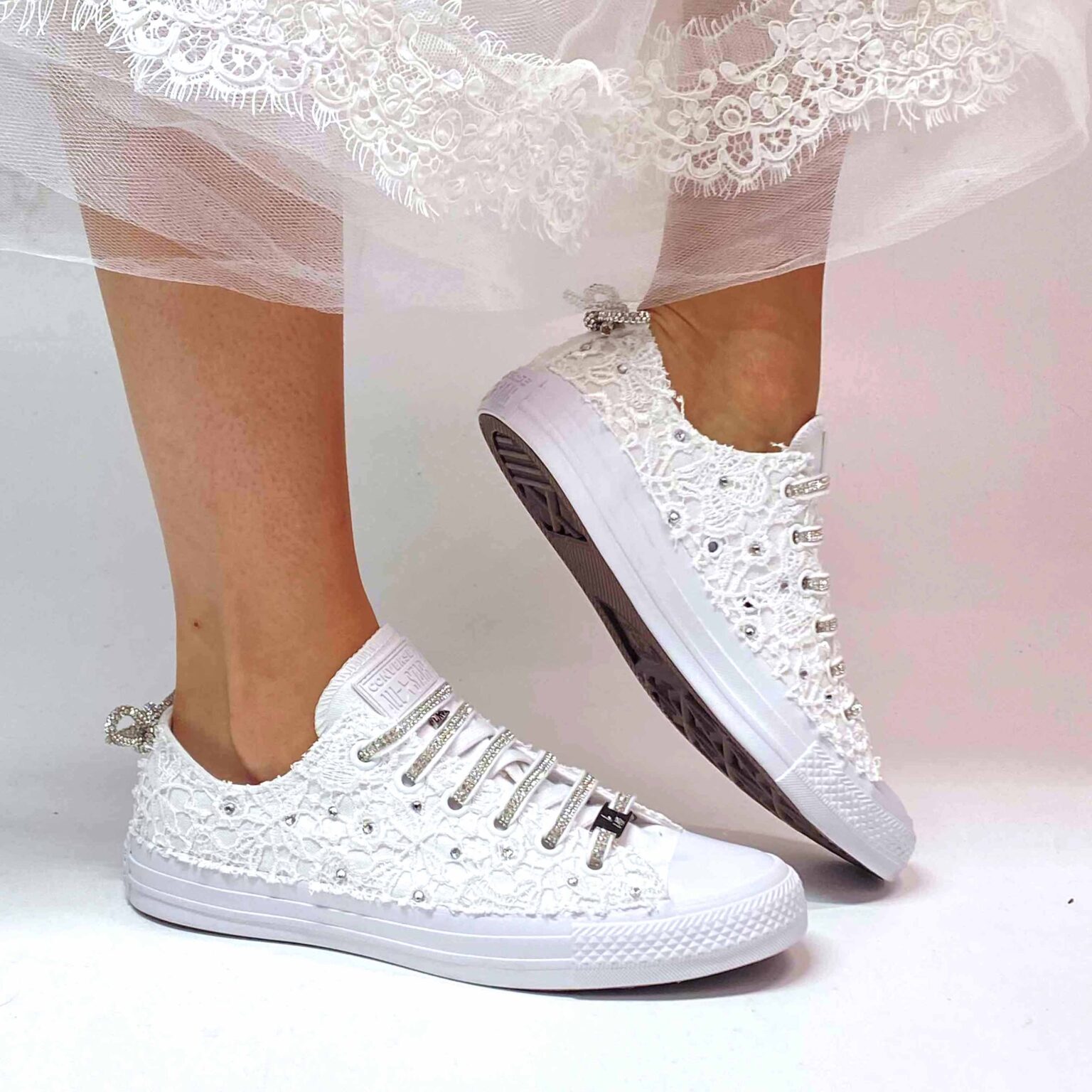 Converse All Star Custom Sposa Macrame | LLab scarpe custom