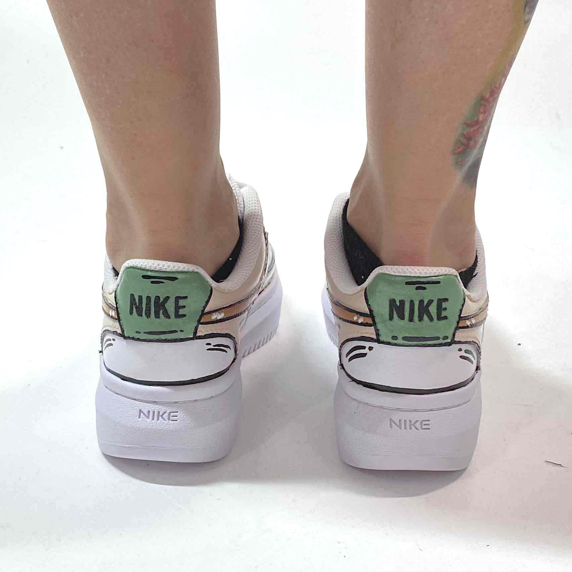 Nike Court Vision Low Platform Beige Verde | LLab Scarpe Custom